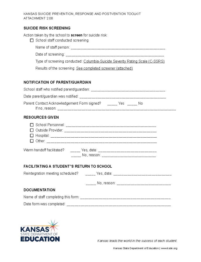 Kinsley-Offerle USD 347 Public Schools - Student Suicide Intervention ...